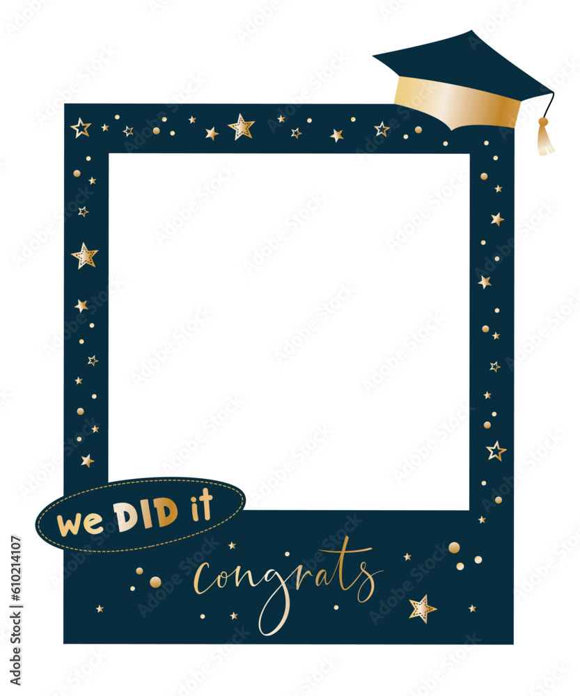 Graduation party photo booth props. Frame with cap for grad. Photobooth ...