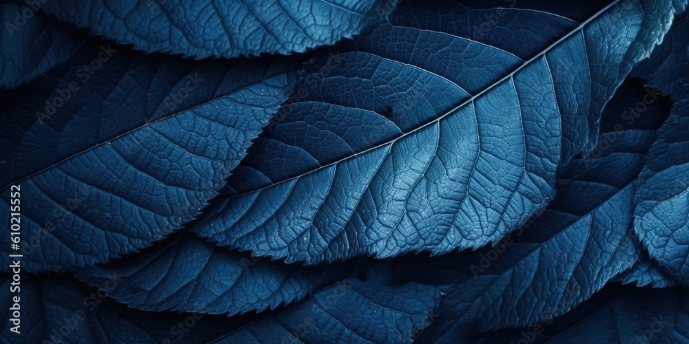 Botanical background of macro leaf texture patterns in deep dark ...