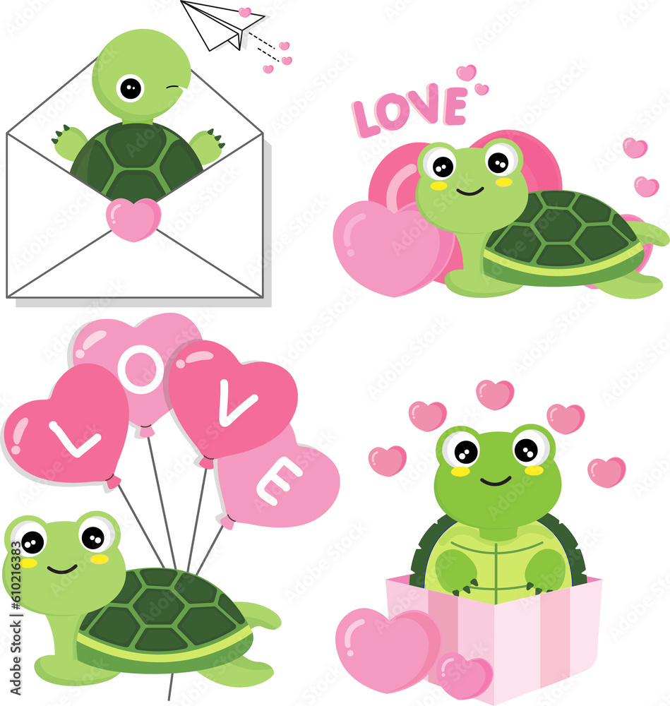 Cute Turtles In Love
