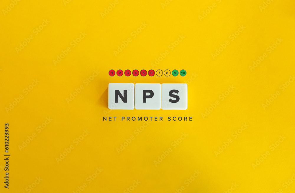 Net Promoter Score (NPS) Banner and Concept Image. Letter Tiles on ...