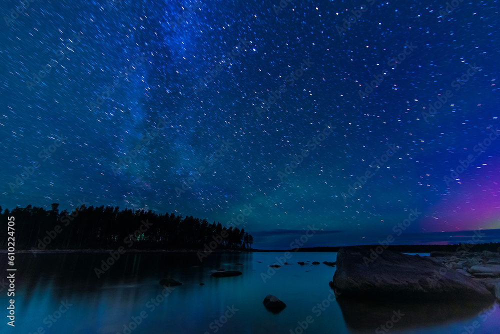 starry sky with constellations, galaxies, milky way and many stars ...