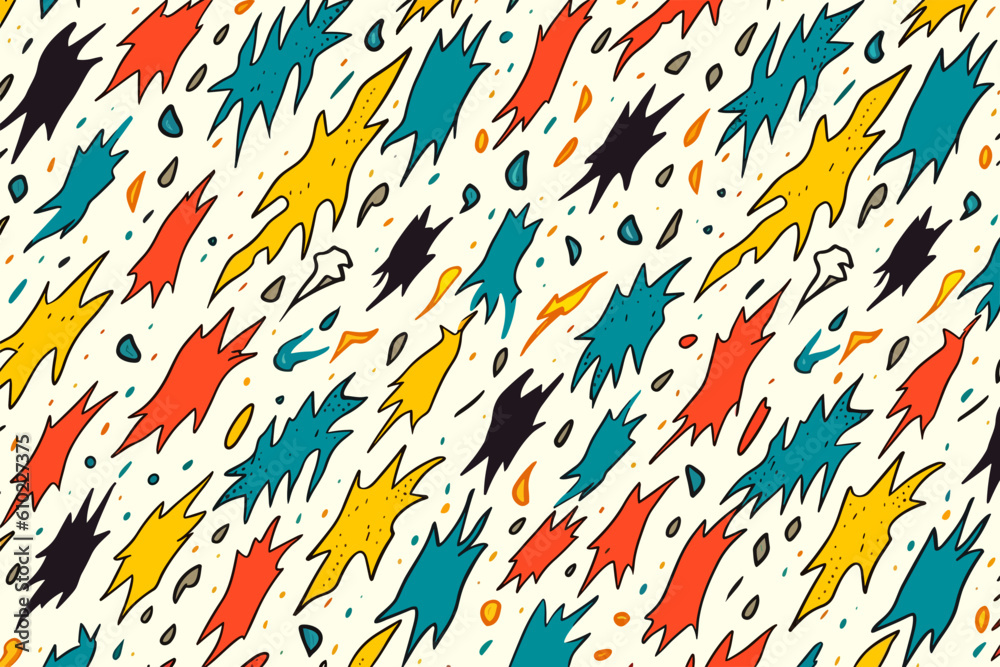 Doodle inspired Lightning strikes pattern pattern, cartoon sticker ...