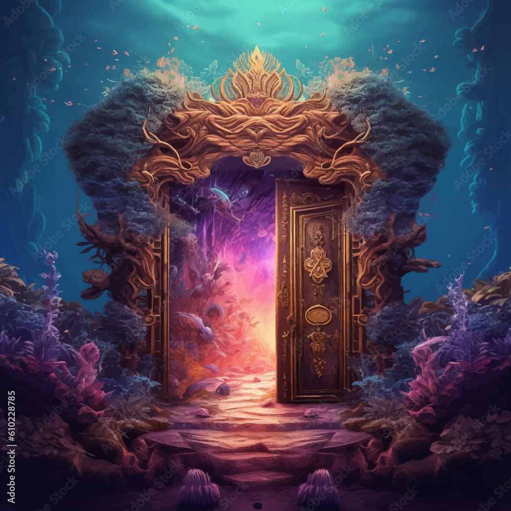 Magic Gate. Mysterious Entrance portal. Fantasy gate. Ancient ruins ...