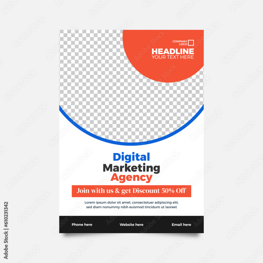 Digital Marketing business poster flyer template brochure cover design ...