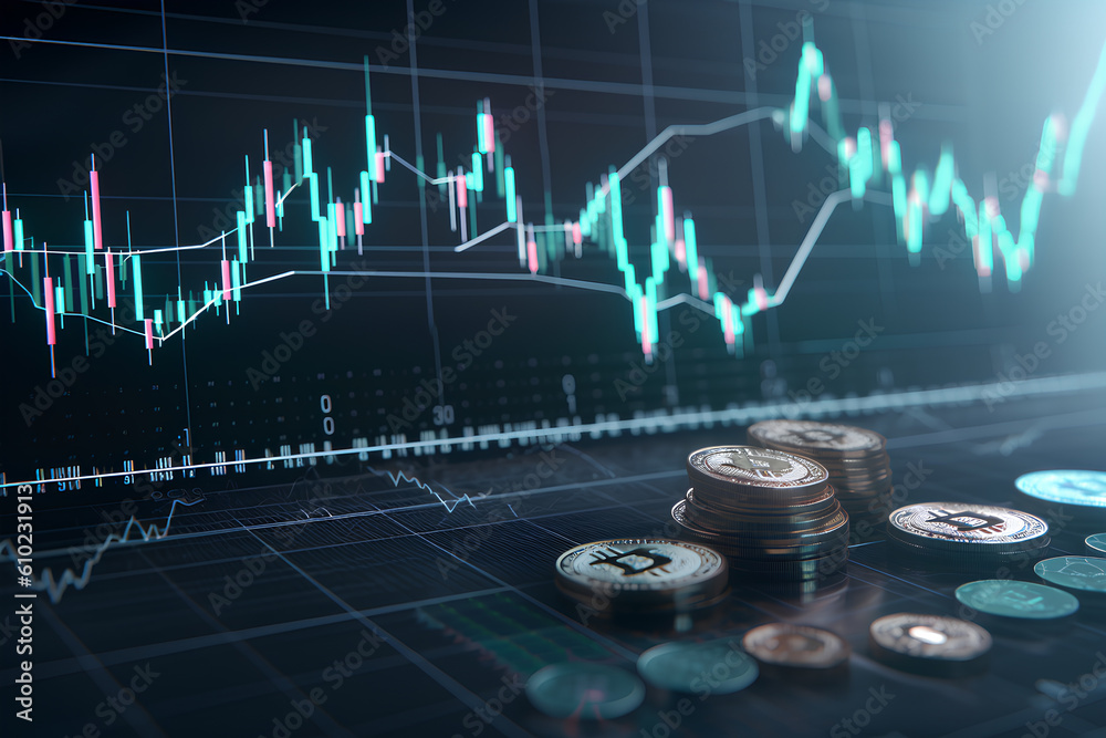 Trading concept chart with diagrams showing profits and losses ai ...