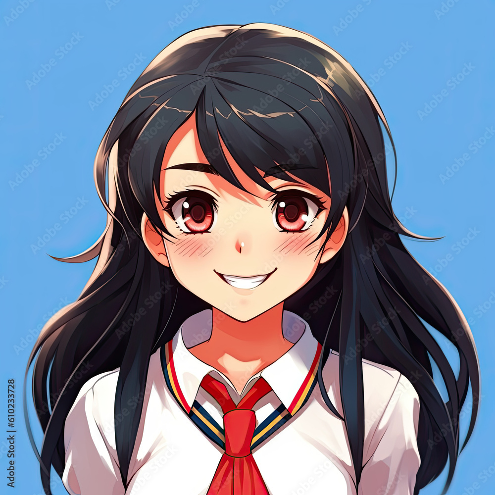 Anime-style depiction of a girl in a school uniform Visual novel ...