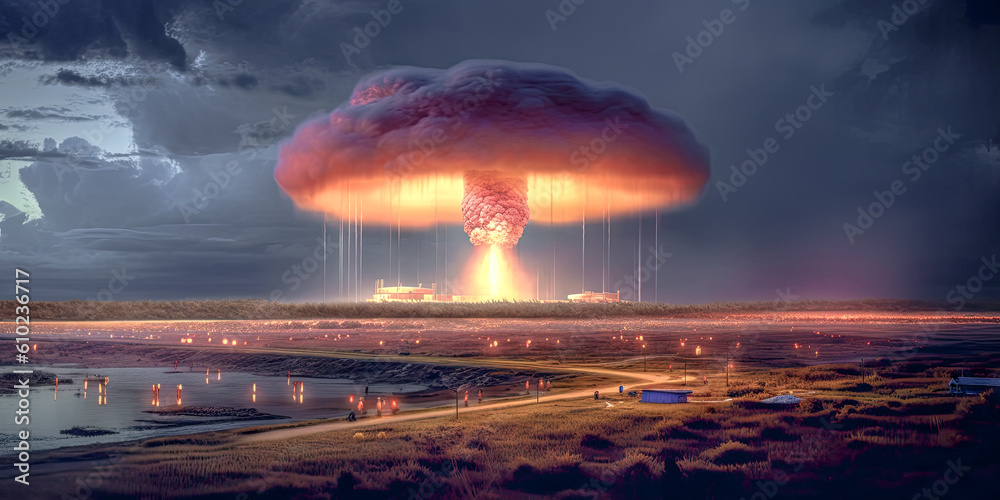 Fictional Illustration of a Nuclear Explosion Wallpaper Background ...