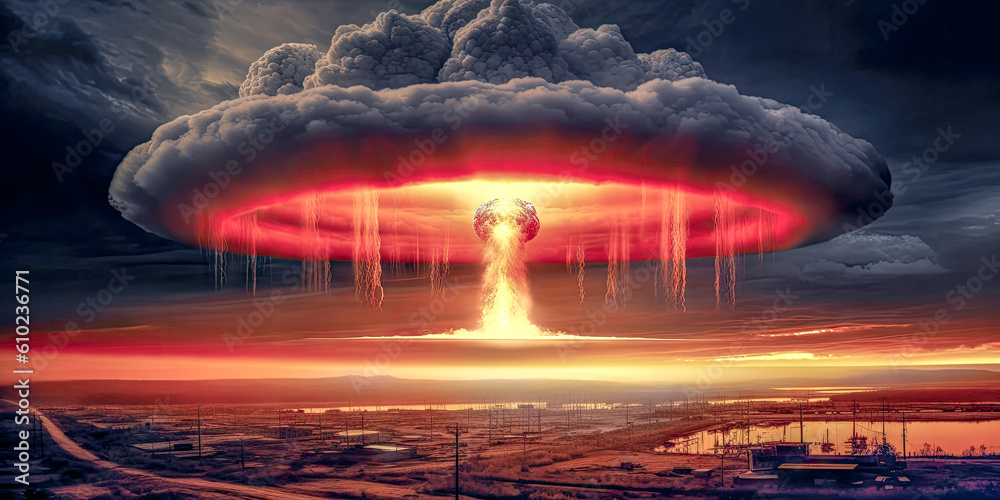 Fictional Illustration of a Nuclear Explosion Wallpaper Background ...