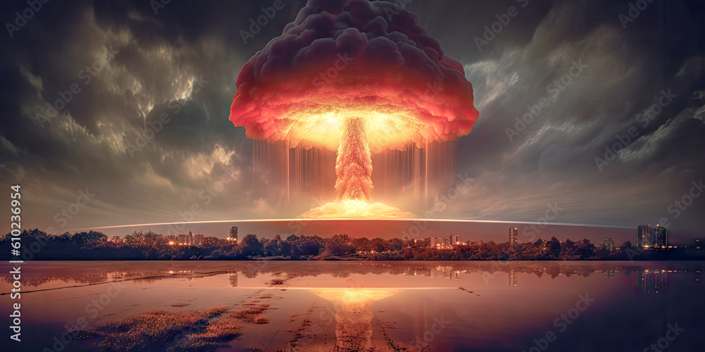 Fictional Illustration of a Nuclear Explosion Wallpaper Background ...