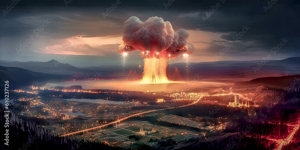 Fictional Illustration of a Nuclear Explosion Wallpaper Background ...