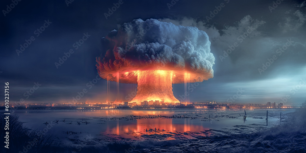 Fictional Illustration of a Nuclear Explosion Wallpaper Background ...