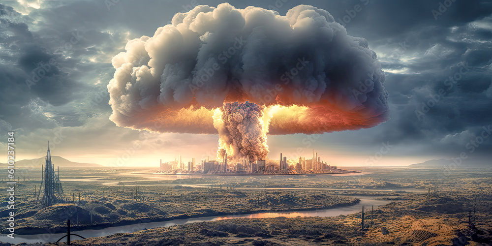 Fictional Illustration of a Nuclear Explosion Wallpaper Background ...