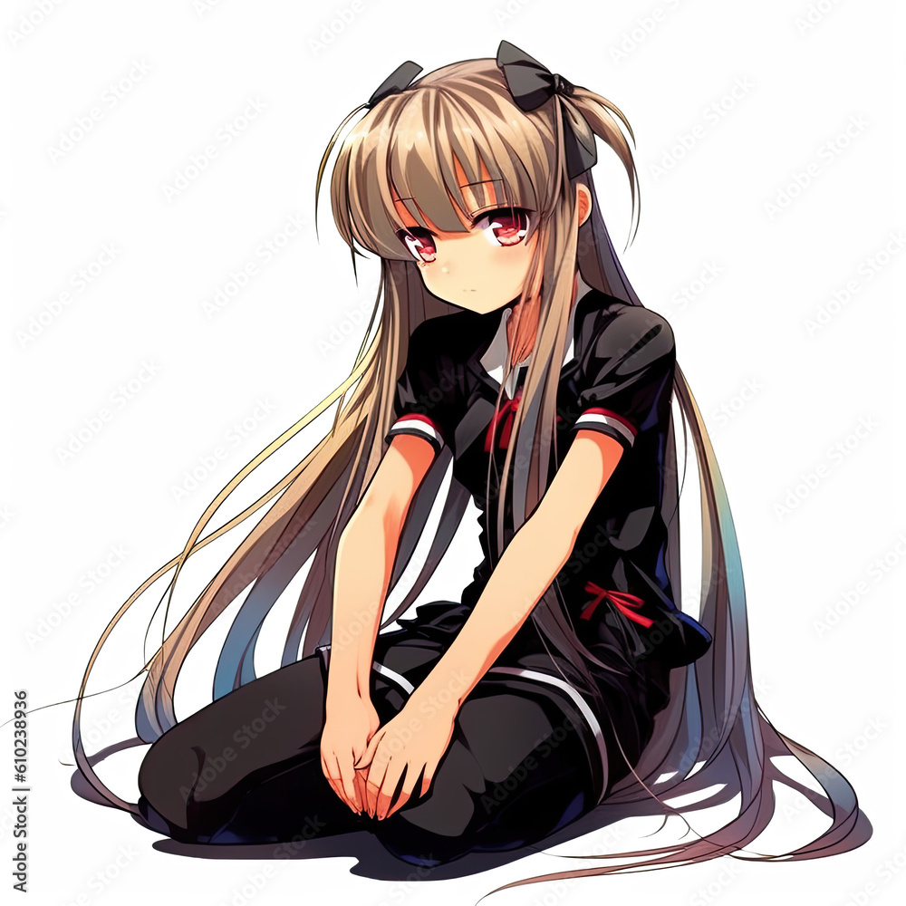 Anime-style depiction of a girl in a school uniform Visual novel ...