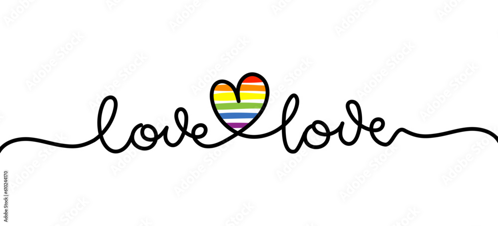 Love is love - LGBT pride slogan against homosexual discrimination ...