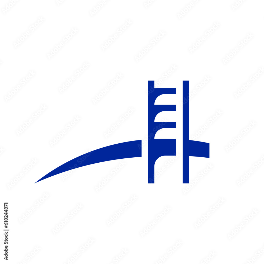 Blue Half Bridge Overpass Logo Design Vector Stock Vector | Adobe Stock