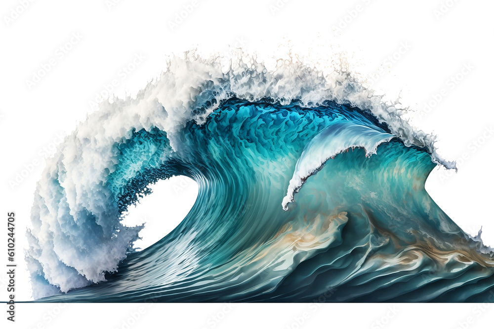 Realistic ocean wave border on transparent background. PNG image Stock ...