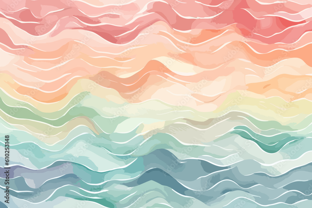 Doodle inspired Watercolor wash pattern pattern, cartoon sticker ...