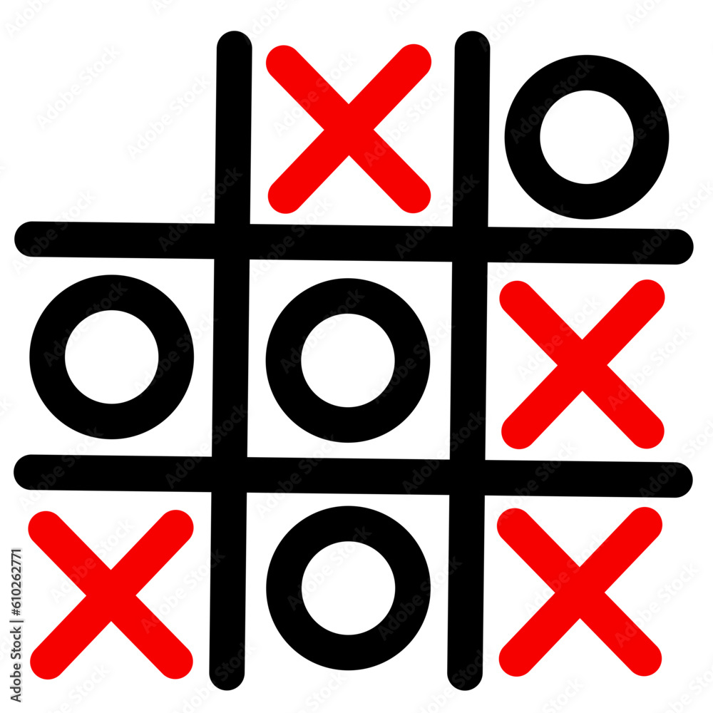 XOX game Icon. Tic tac toe illustration symbol. Sign crosees and ...