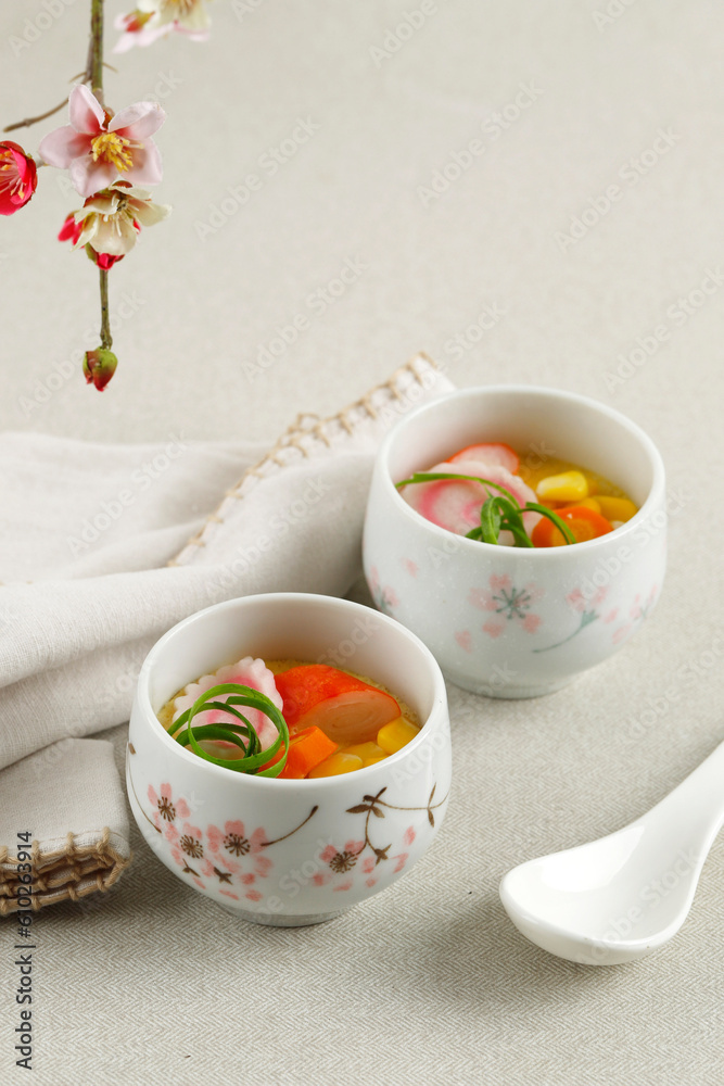 Chawanmushi, Steamed Egg Custard Stock Photo | Adobe Stock