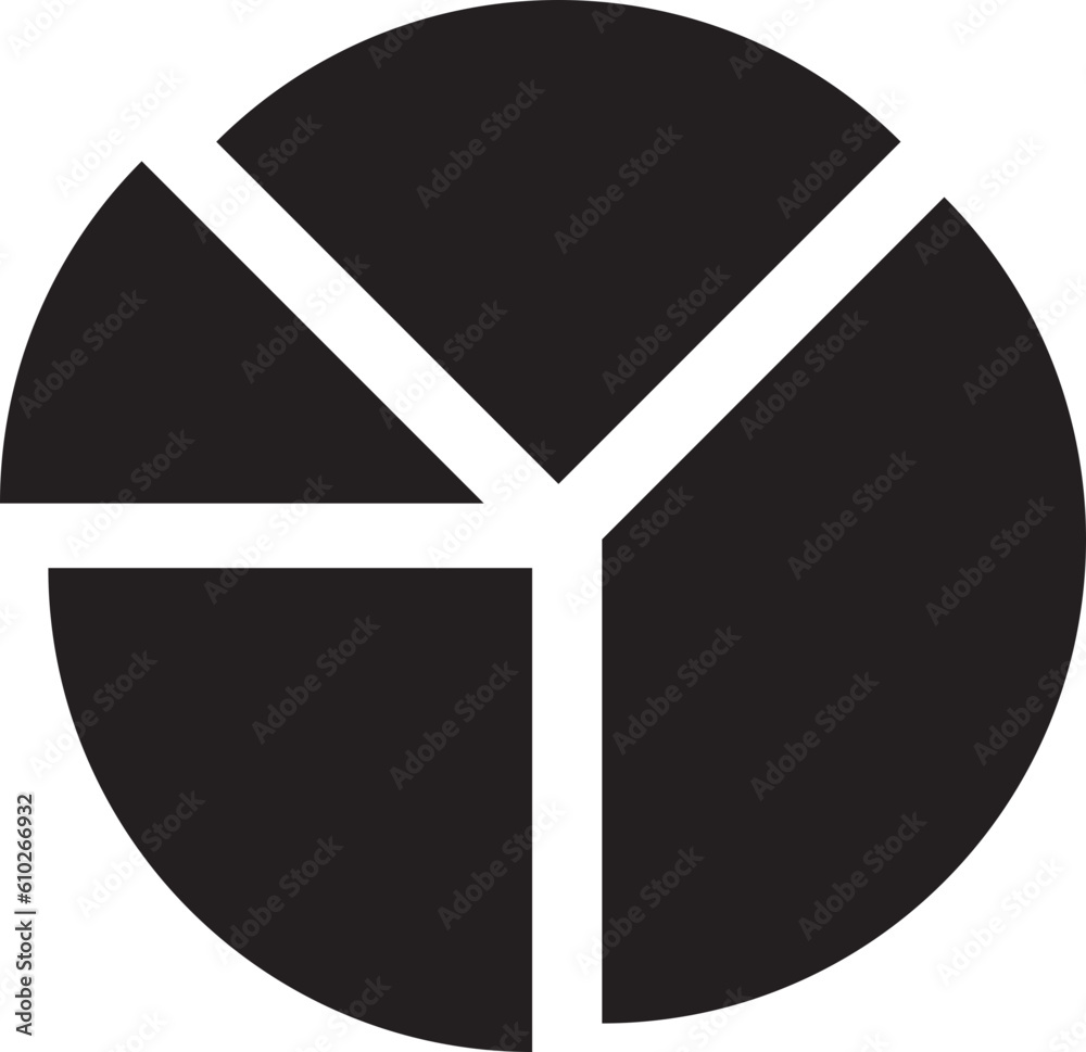 Round graphic fraction circle shape vector element. Geometric diagram ...