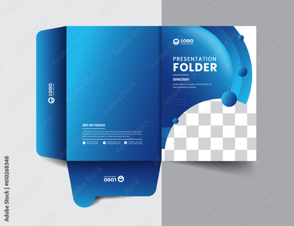 corporate company presentation folder layout concept design with modern ...