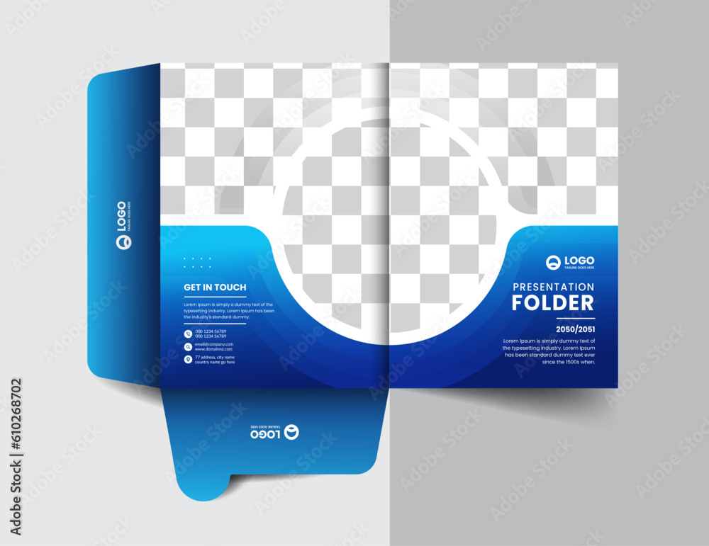 corporate company presentation folder layout concept design with modern ...