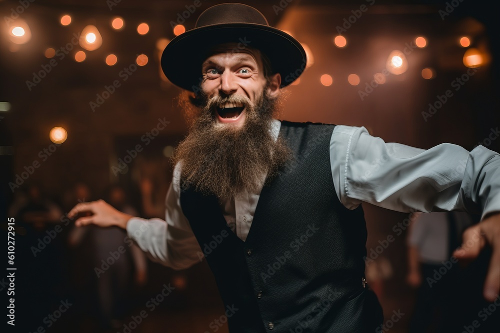 Amish is dancing in the night club. Beautiful illustration picture ...