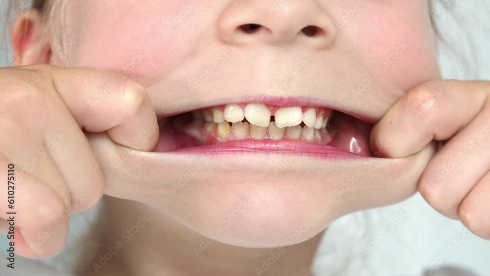 Widely stretched lips for a full roll view of the jaw. The problem of ...