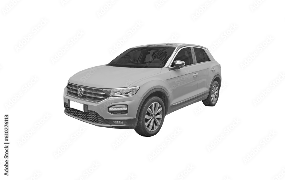 FRONT view of light grey car isolated on white, VOLKSWAGEN t-roc png ...