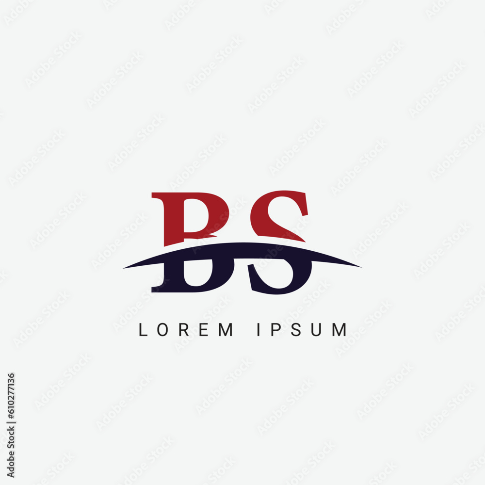 Initial B S, BS Letter Logo design vector template, Graphic Symbol for ...