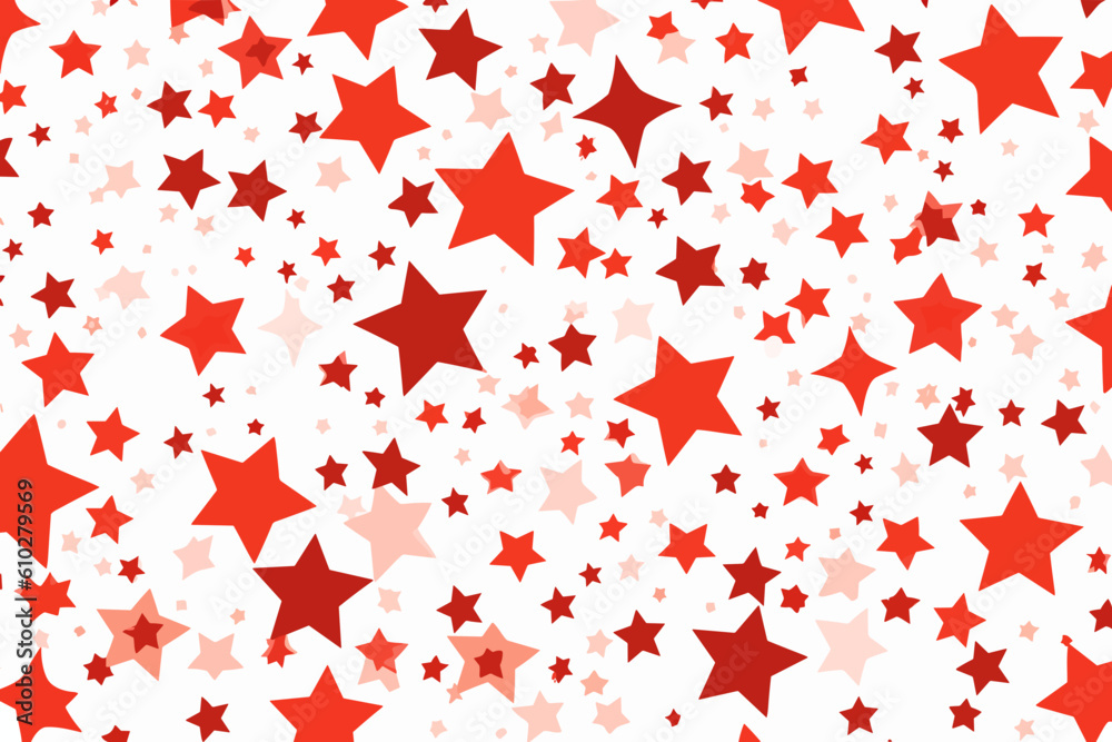 Doodle inspired Red stars pattern pattern, cartoon sticker, sketch ...