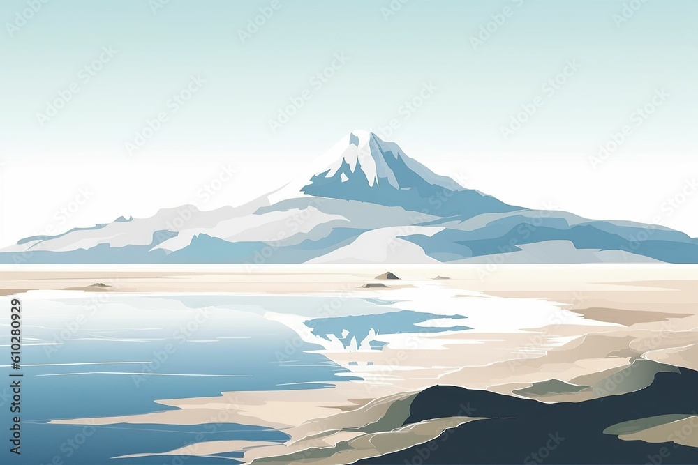 The illustration of uyuni salt lake,Salar de Uyuni,ai contents by ...