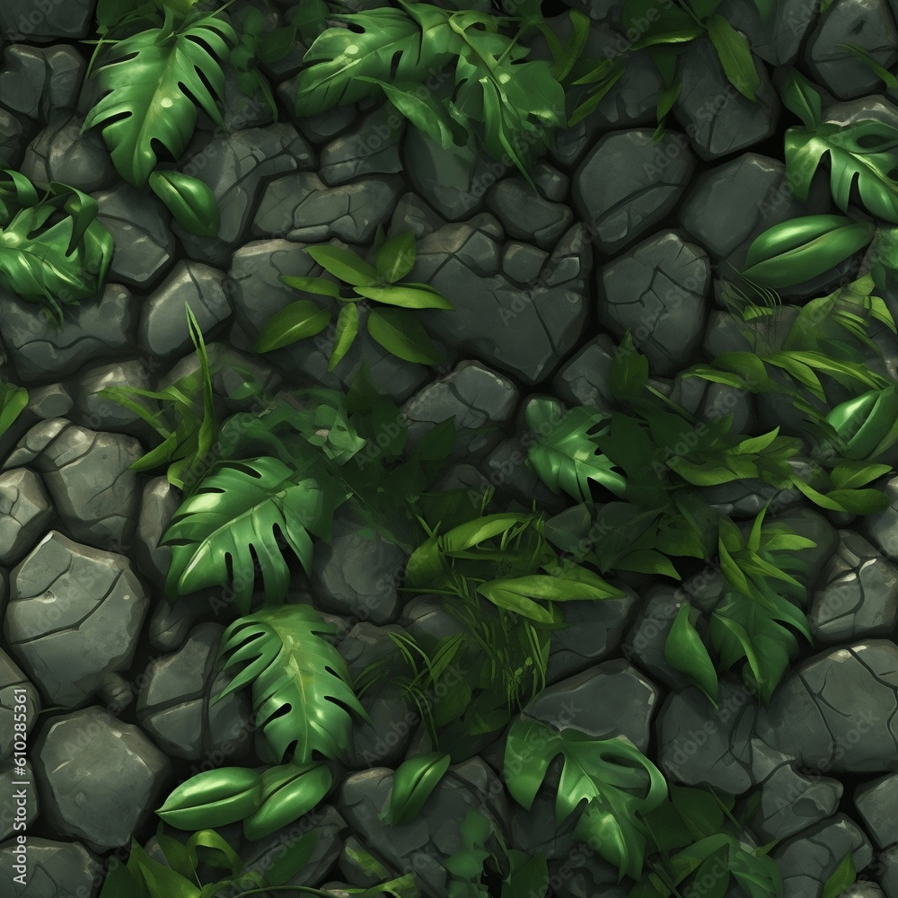 Jungle stone floor texture in the style of overwatch, seamless texture ...