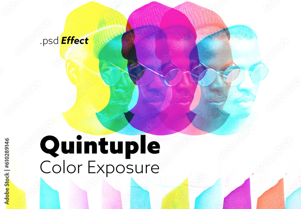 Quintuple Color Exposure Effect Stock Template | Adobe Stock