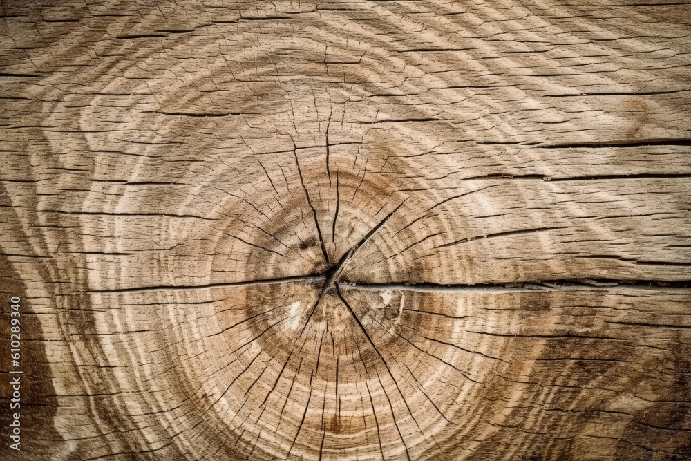 Oak wooden background wallpaper, wood texture, flat view of stump cut ...