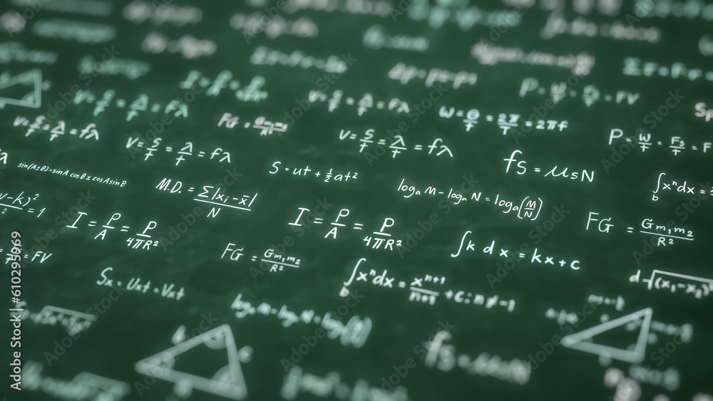 Abstract Physics equation concept, Mathematics calculation, Sciences ...