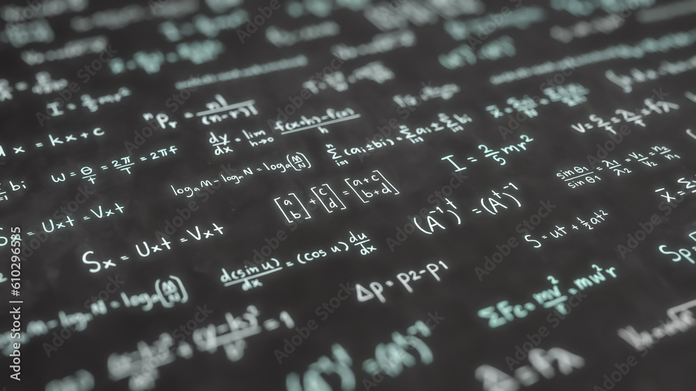 Abstract Physics equation concept, Mathematics calculation, Sciences ...