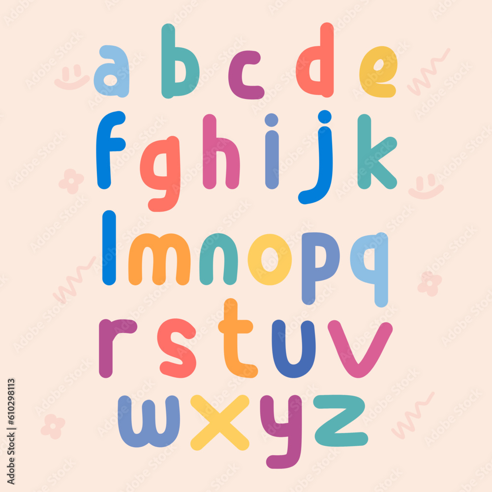 Alphabet lowercase drawing for children learning to read and memorize ...