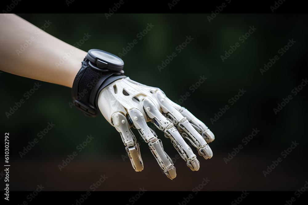 High tech prosthetic hand artificial limb advertising of bionic ...