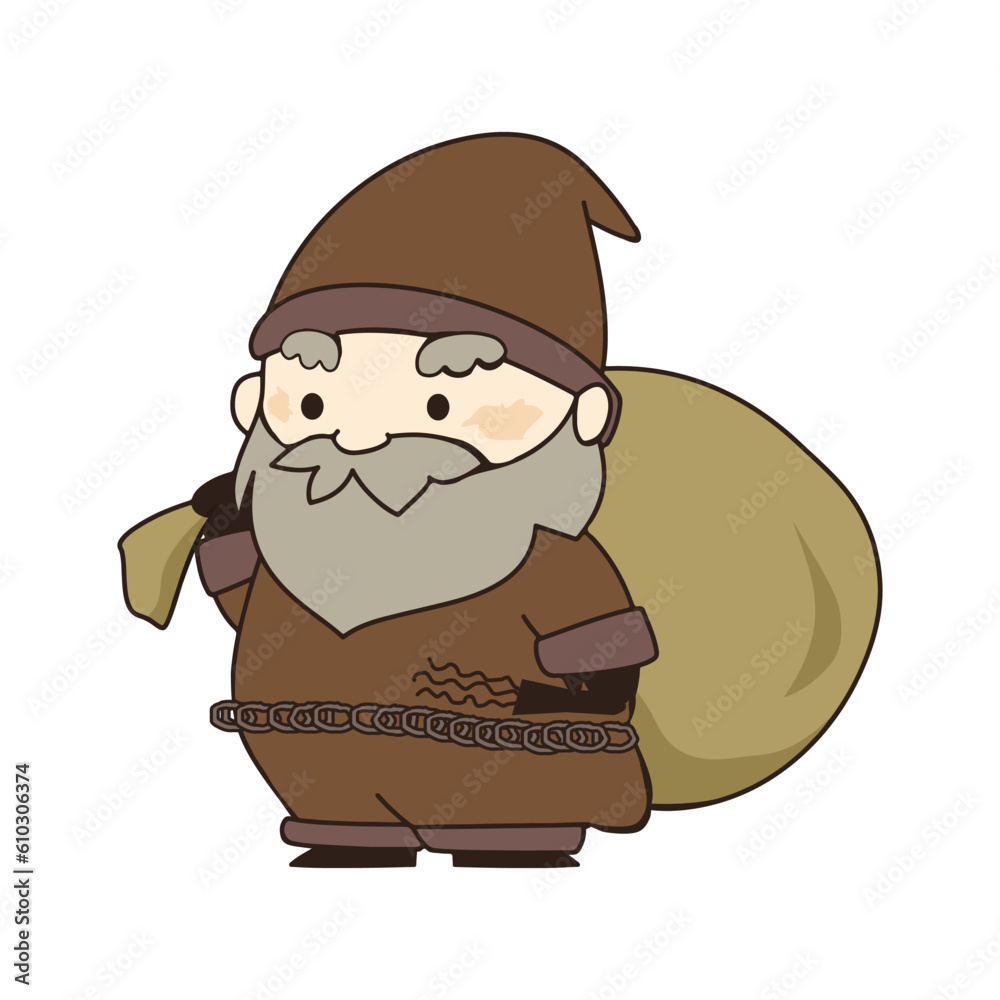 cartoon old man with a bag of money on a white background Stock Vector ...