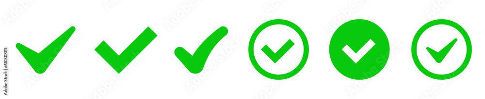 Vetor de Check mark icon set. Green check mark. Checkmark collection ...