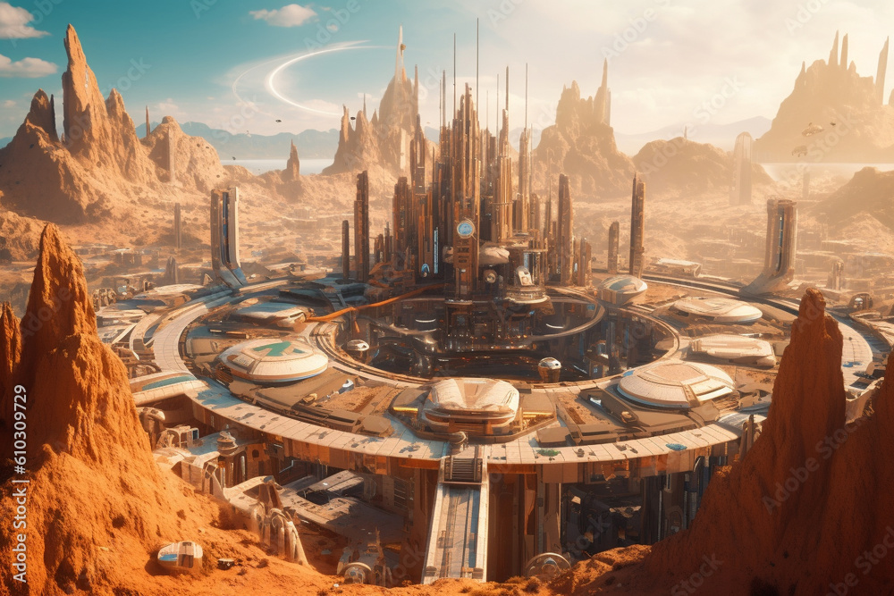 The Futuristic Martian Metropolis. Breathtaking futuristic city built ...