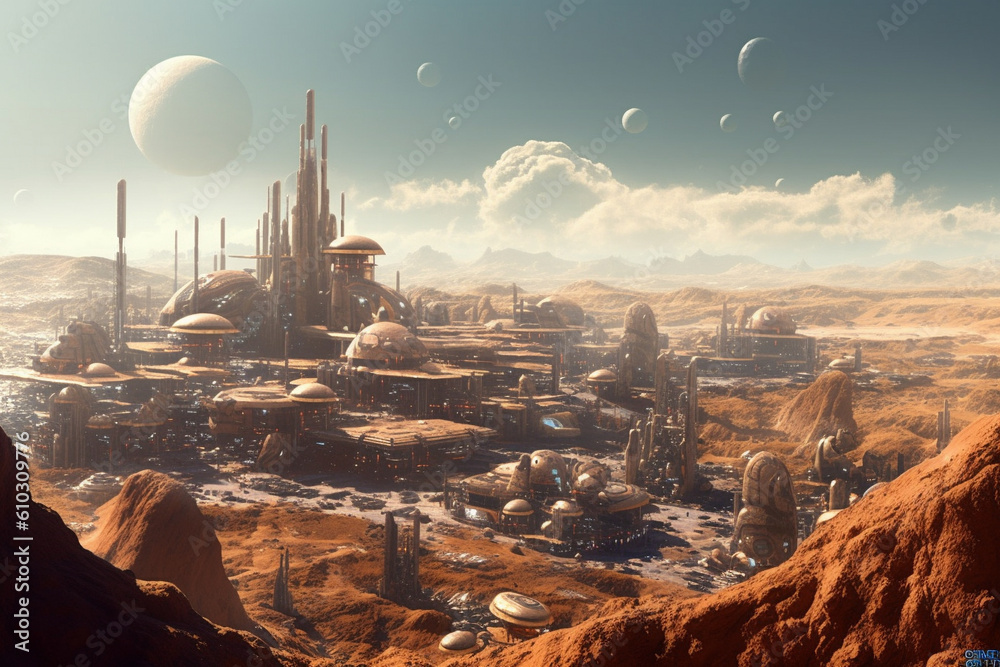 The Futuristic Martian Metropolis. Breathtaking futuristic city built ...