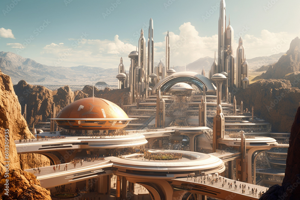 The Futuristic Martian Metropolis. Breathtaking futuristic city built ...