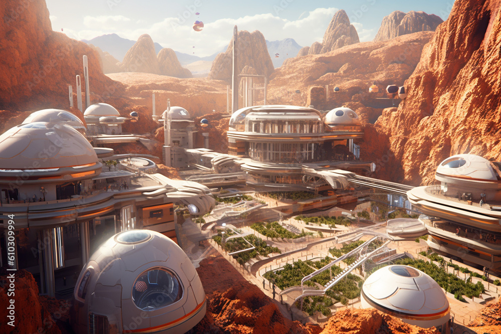 The Futuristic Martian Metropolis. Breathtaking futuristic city built ...