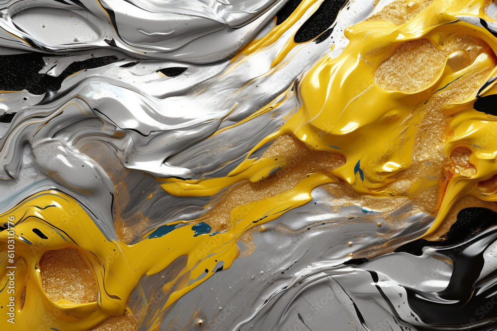 Molten gold and silver blend together in a harmonious dance of ...
