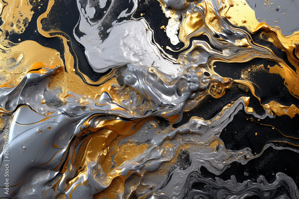 Molten gold and silver blend together in a harmonious dance of ...