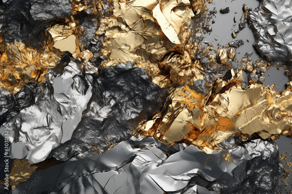 Molten gold and silver blend together in a harmonious dance of ...