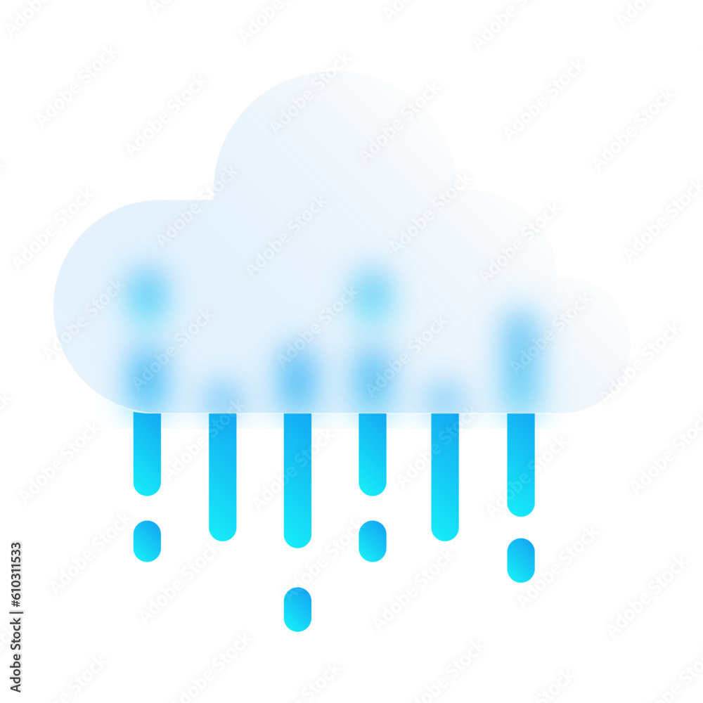 Rain Cloud Glassmorphism Icons and Symbol Png Svg Illustrator Stock ...