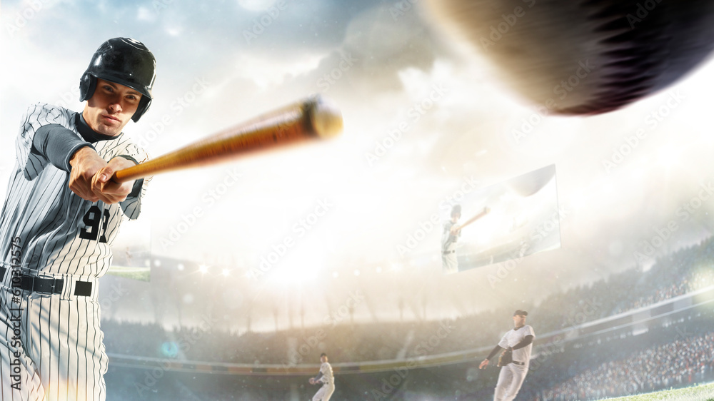 Professional baseball player in action on grand arena Stock Photo ...